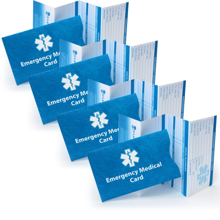 Emergency Medical Cards Includes Protective Sleeves – In Case of ...