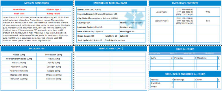 Emergency Medical Card – Universal Medical Data